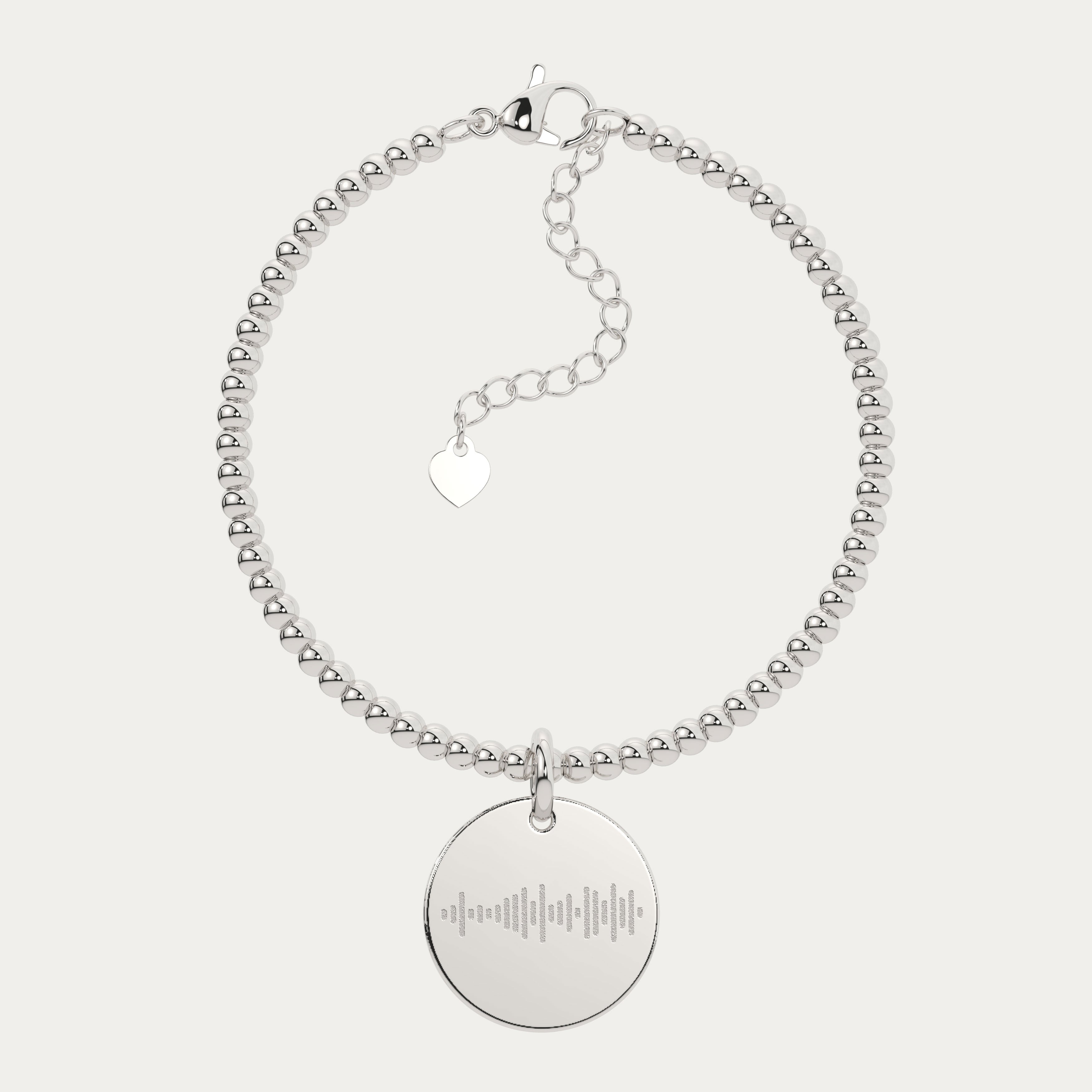 Amelia Disc Silver Soundwave Bead Bracelet – WildHoneybee